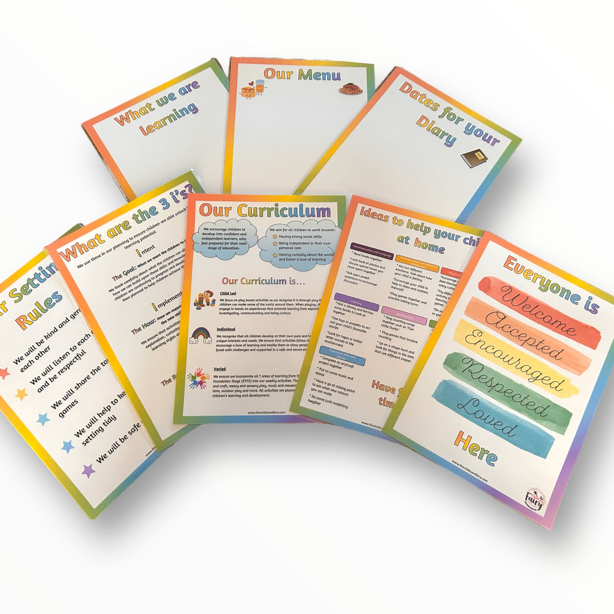 EYFS Settings Poster Pack – Childcare Fairy