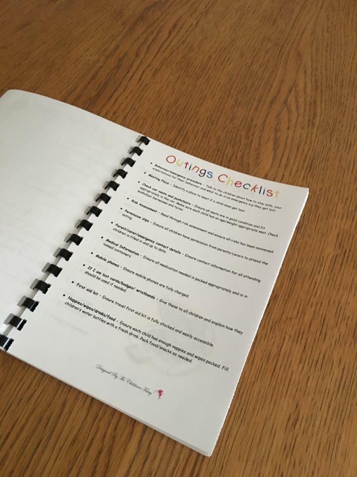 A5 Outings book for childminders, nurserys, nannies, childcare ...